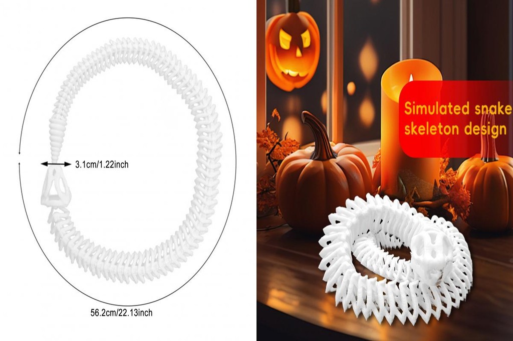 Snake Skeleton Toy Movable Joint Snake Figure Spooky Skeleton Snake Toy ...