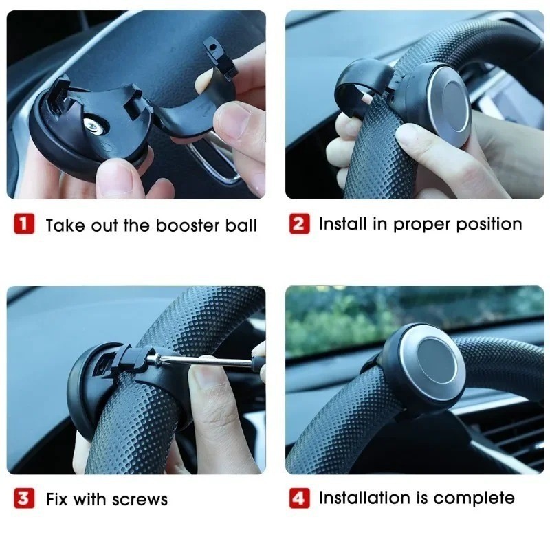 360° Rotation Car Turning Steering Wheel Booster Spinner Knob, Metal ...