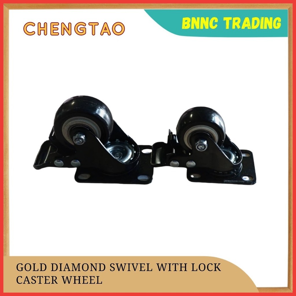 GOLD DIAMOND SWIVEL WITH LOCK CASTER WHEEL SOLD PER PIECE | Shopee ...