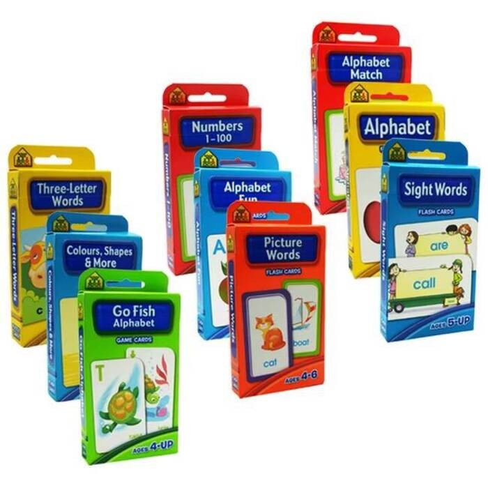 Original English School Zone Memory Match Farm Flash Card Game 54 Flash ...