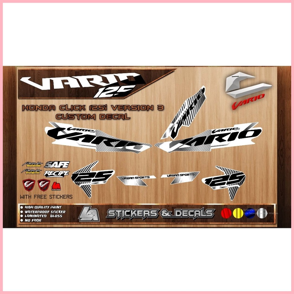 HONDA Click 125i (vario concept) stock decal version 2 2018,2019,2020 ...