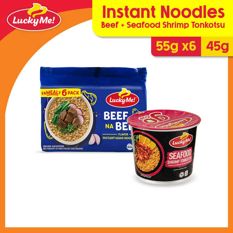 Lucky Me! Instant Noodle Soup Beef Na Multipack 55G X 6 + Go Cup ...