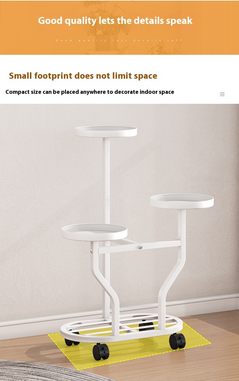 Plant Stand Indoor 3 Tier Metal Outdoor Tiered Stands Shelf With wheel for Multiple Plants ...