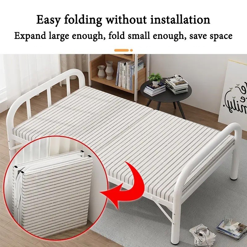 Foldable Folding Bed for Dormitory Rooms with Bed Frame, Bed Sheet, Bed ...