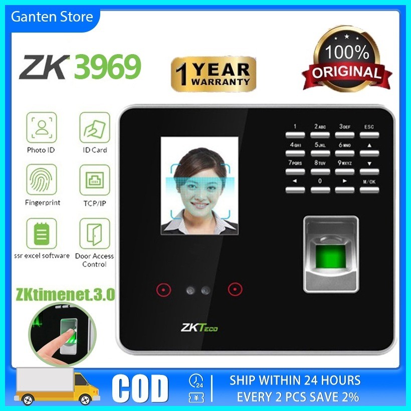 ZKTeco Fingerprint Attendance Machine LCD Screen Intelligent Biometric ...