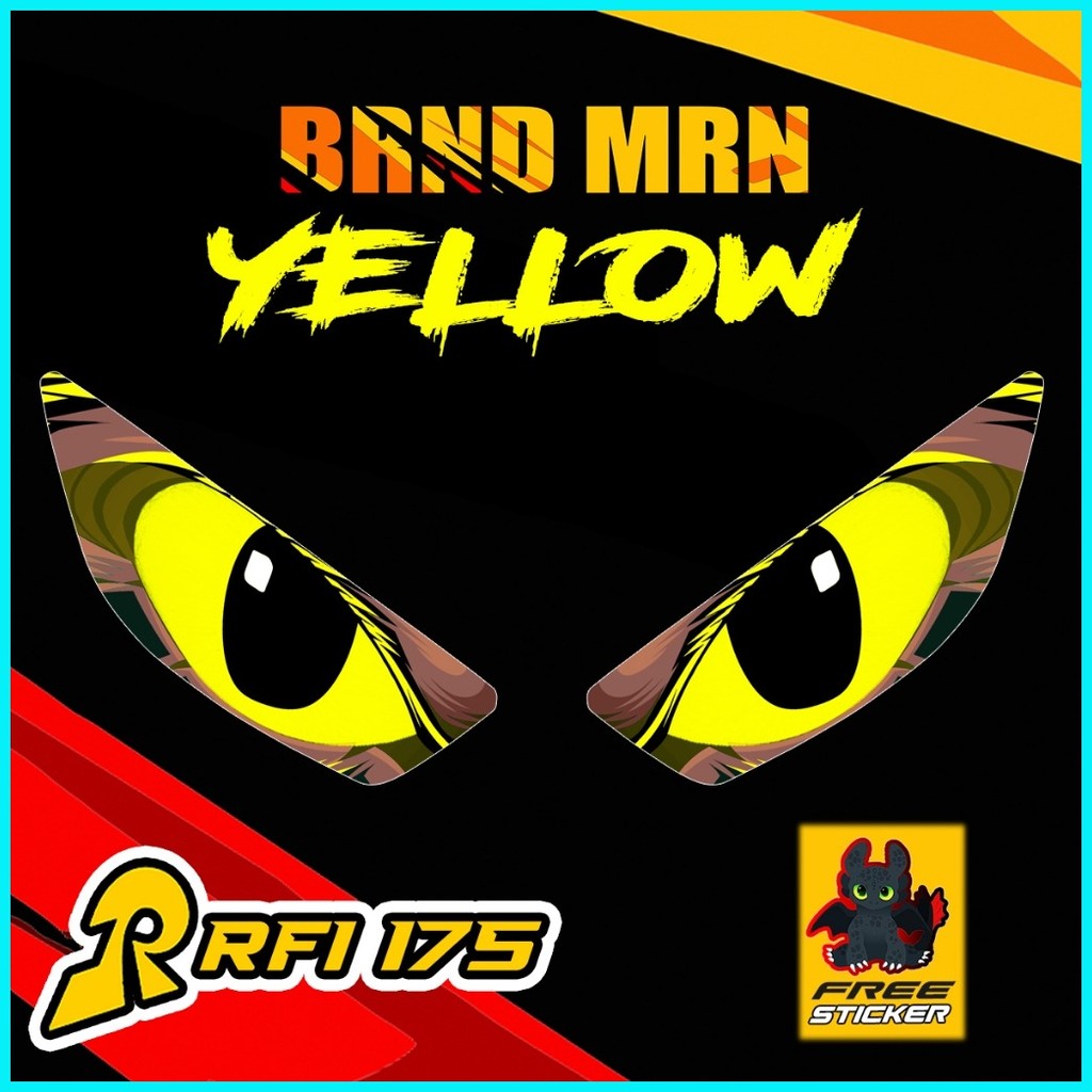 RUSI RFI 175 HEADLIGHT TOOTHLESS EYE DECAL STICKER TINT PROTECTOR ...