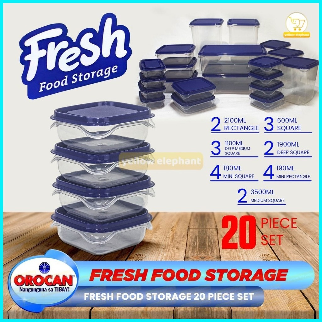 OROCAN Cucina Uno FRESH FOOD STORAGE 20 PIECE SET | Shopee Philippines