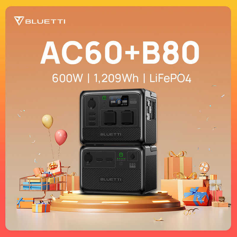 PH Bluetti Ac60 With B80 1209Wh 600W Lifepo4 Battery Portable Power ...