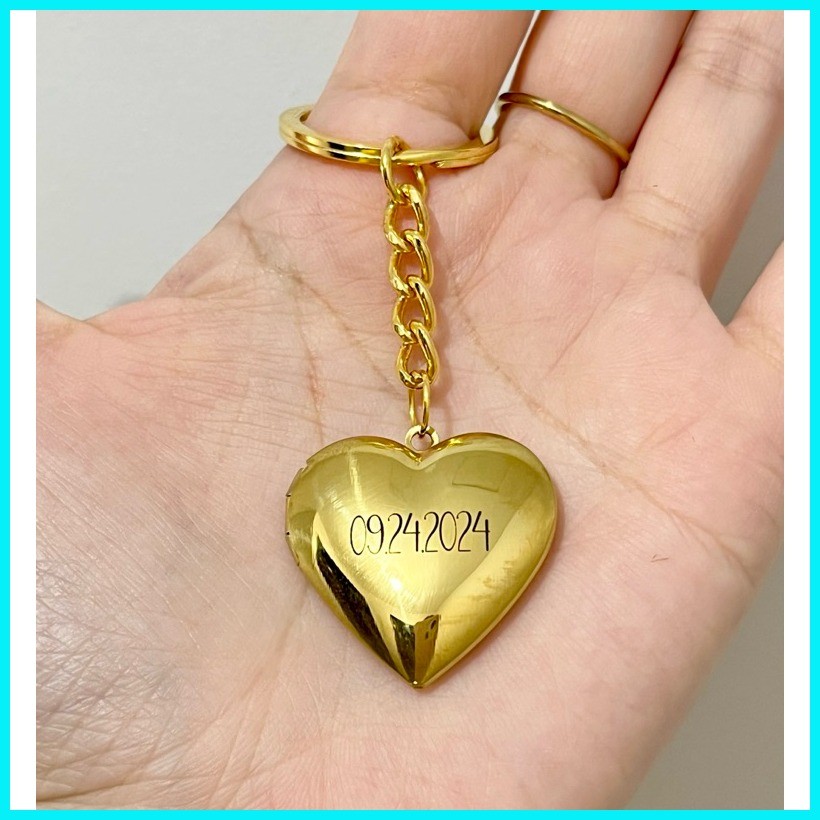 Personalized engraved locket keychain and necklace stainless steel ...