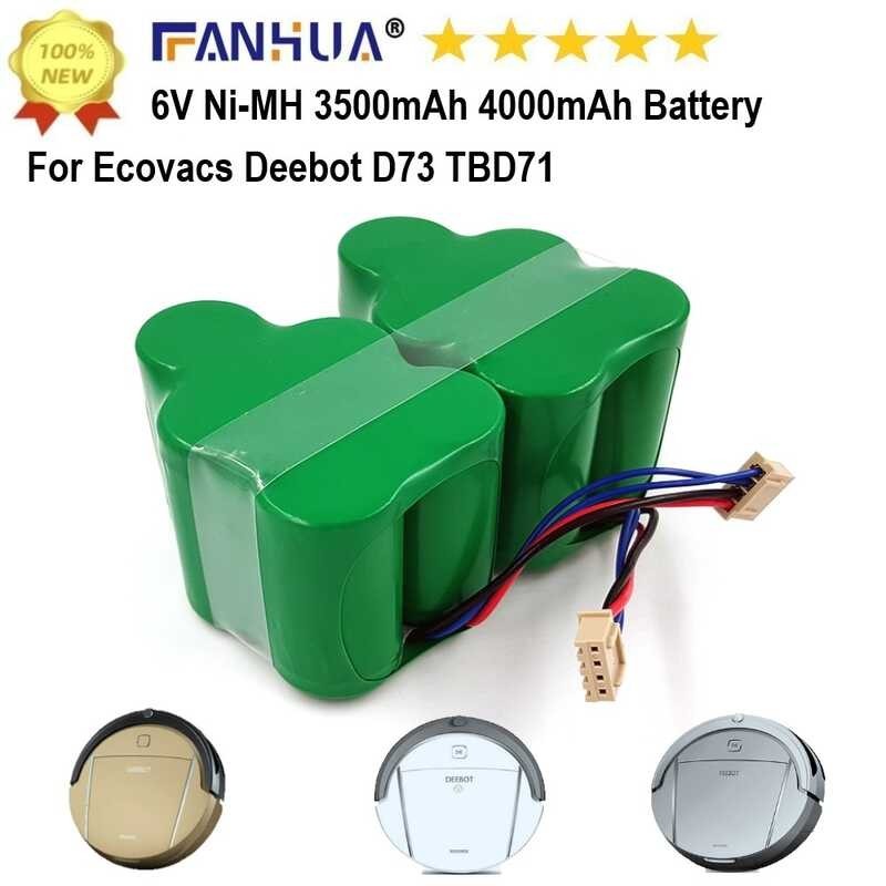 6V 3500mAh Replacement NI-MH Battery for Ecovacs Deebot D73 D76 D62 D63 ...
