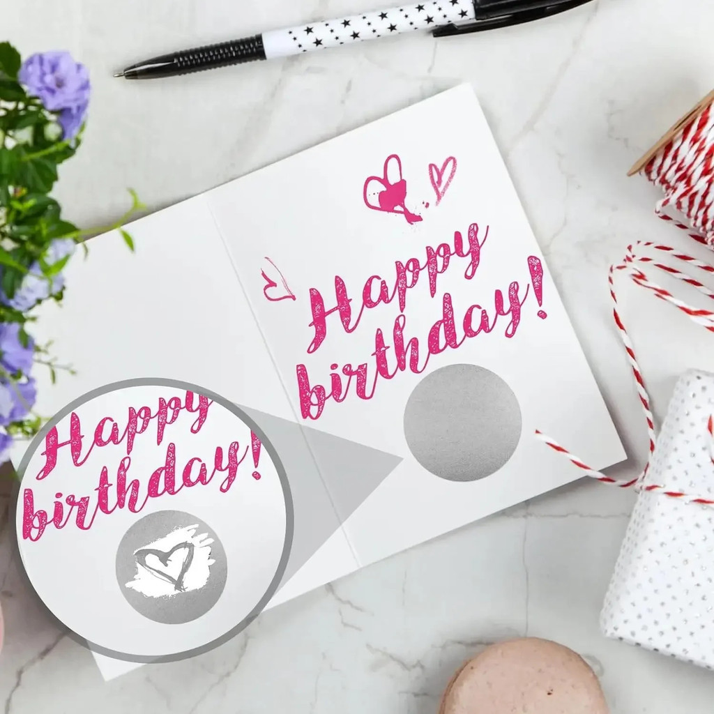 300Pcs/ Roll Scratch Off Stickers - Round Shape Labels Sticker - DIY ...