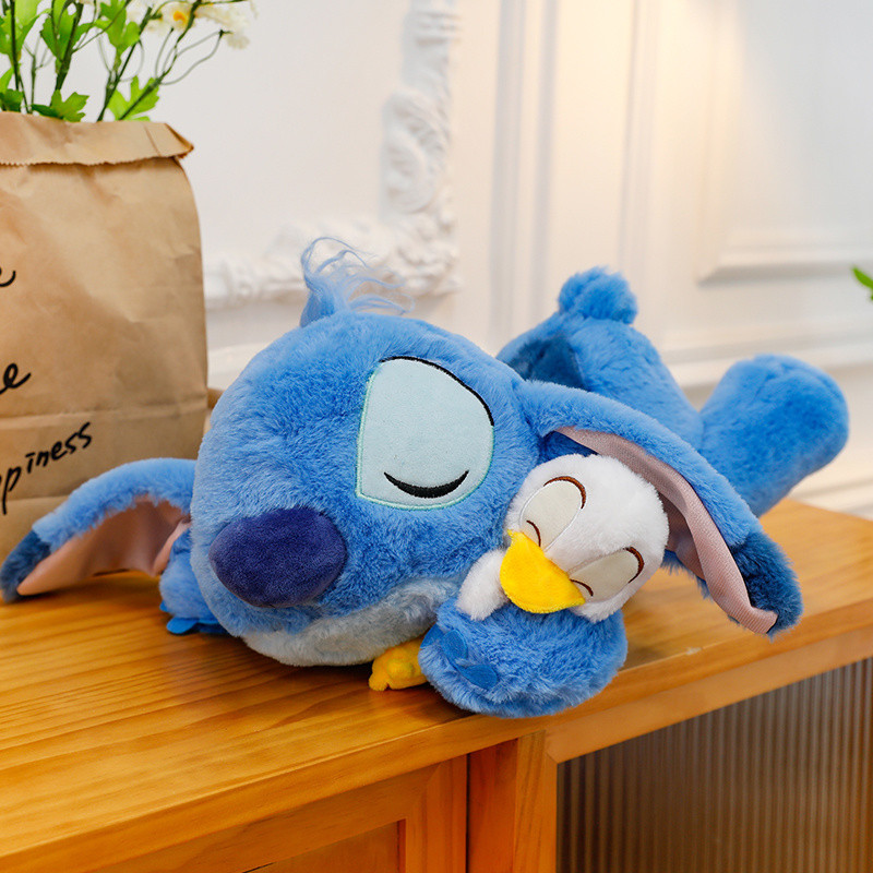 Disney New Duck Holding Stitch Doll Cartoon Donald Duck Stitch Lying ...