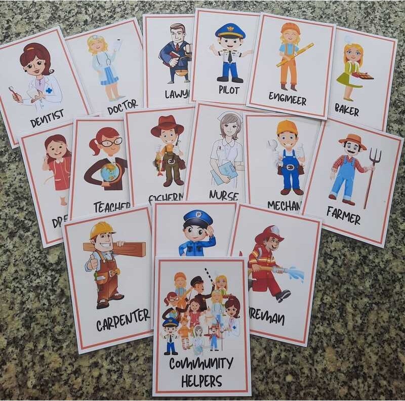 Laminated Learning Materials Community Helpers Flashcards | Shopee ...