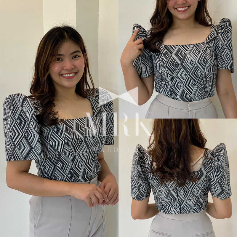 COD Square Neck Inabel Modern Filipiniana Top/Weave Top | Shopee ...