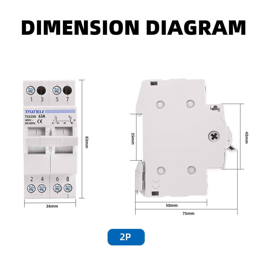 MTS Dual Power Manual Transfer Switch Interlock Circuit Breaker 2P 40A ...