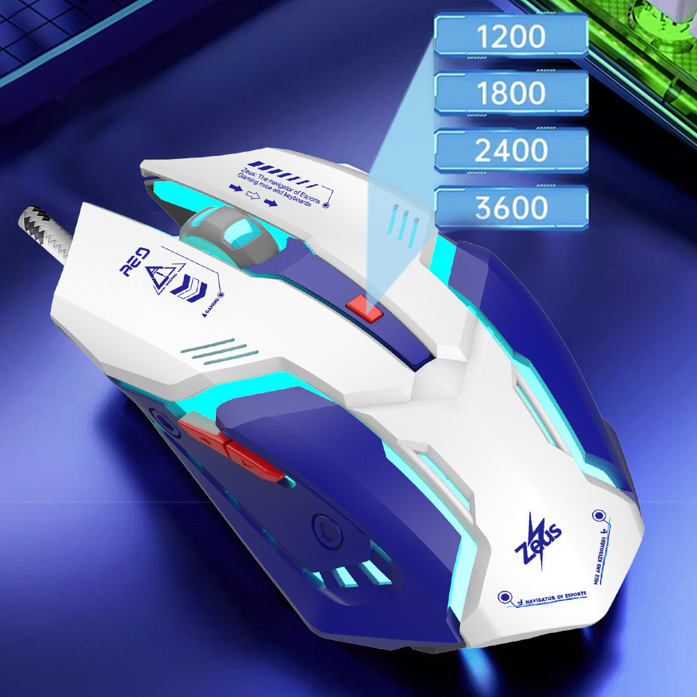 Zeus M-99 Mecha Style Gaming Mouse USB Wired Mechanical Feel Like Led ...