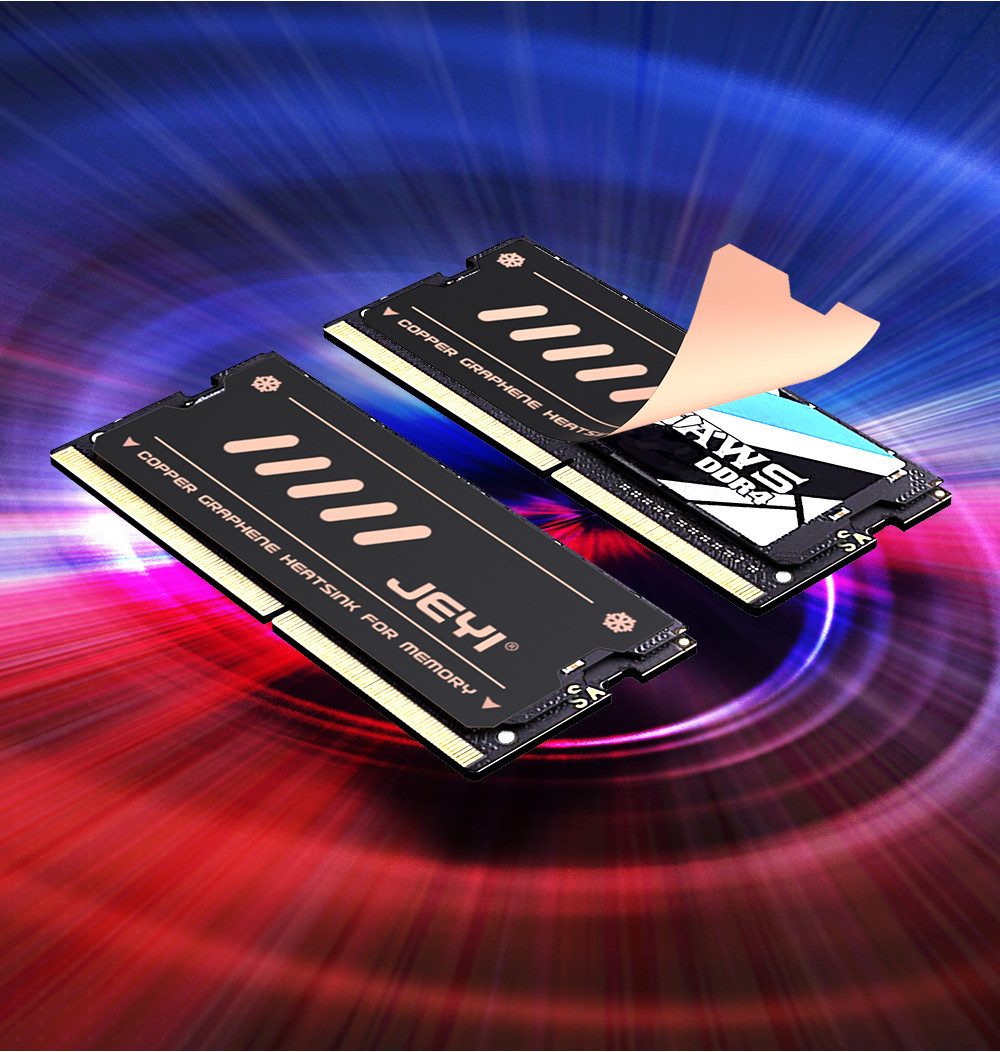 JEYI Graphene Laptop RAM Heatsink, Dual-Layer Graphene and Copper Foil Design Cooler Memory ...