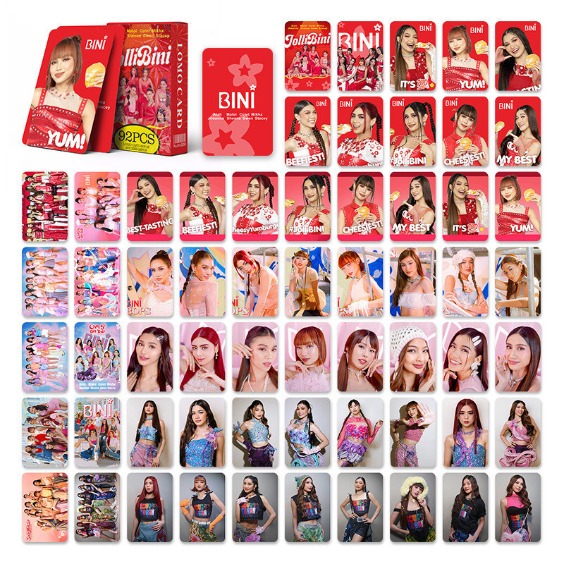 Jollibini Bini Photocards 92Pcs/Box Lomo Card Bini Holographic Card ...