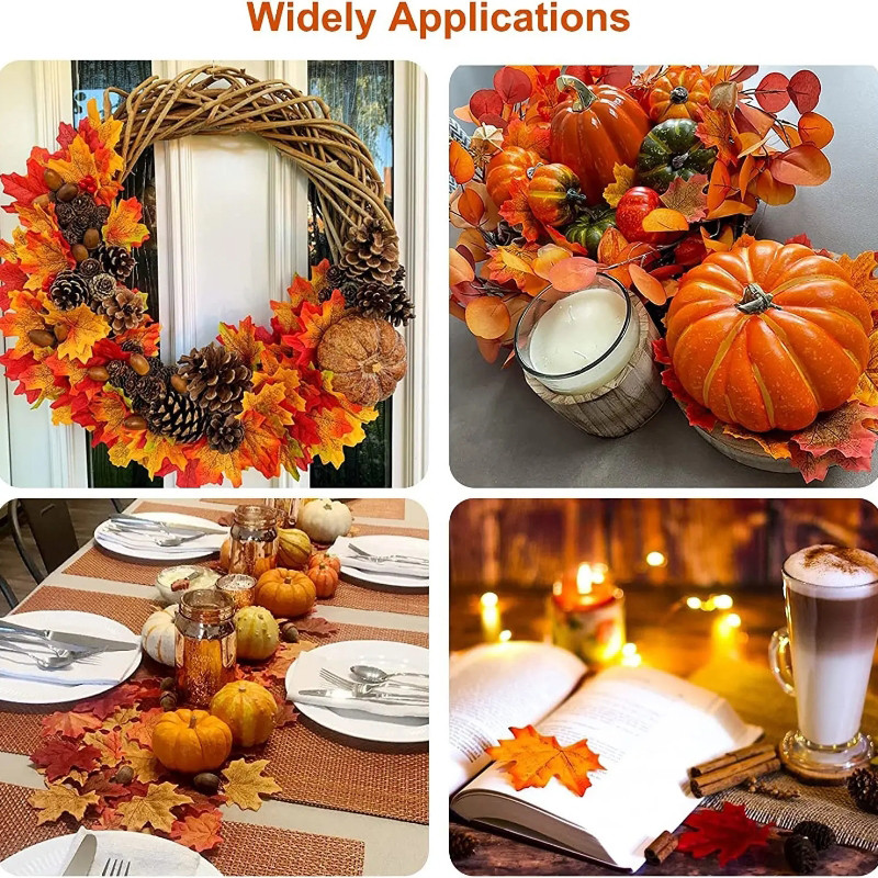 Artificial Maple Leaf Plastic Fallen Leaves Boneless Feel Maple Leaf ...