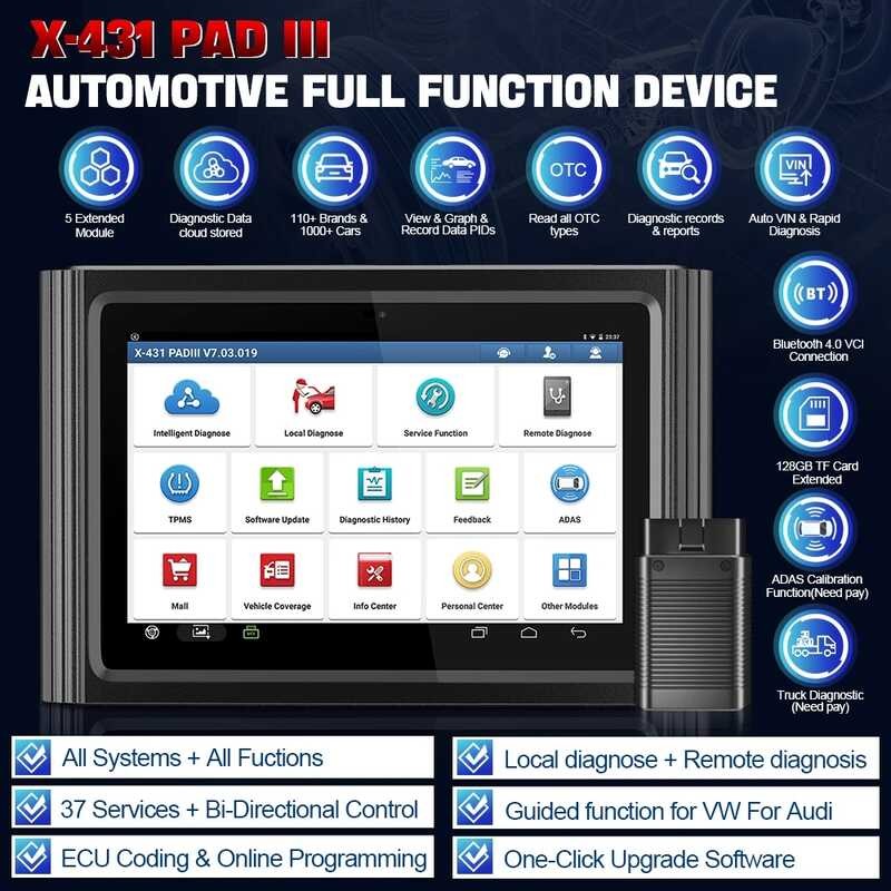 X431 LAUNCH PAD III V2.0 Diagnostic Tools One ECU Programming Coding ...