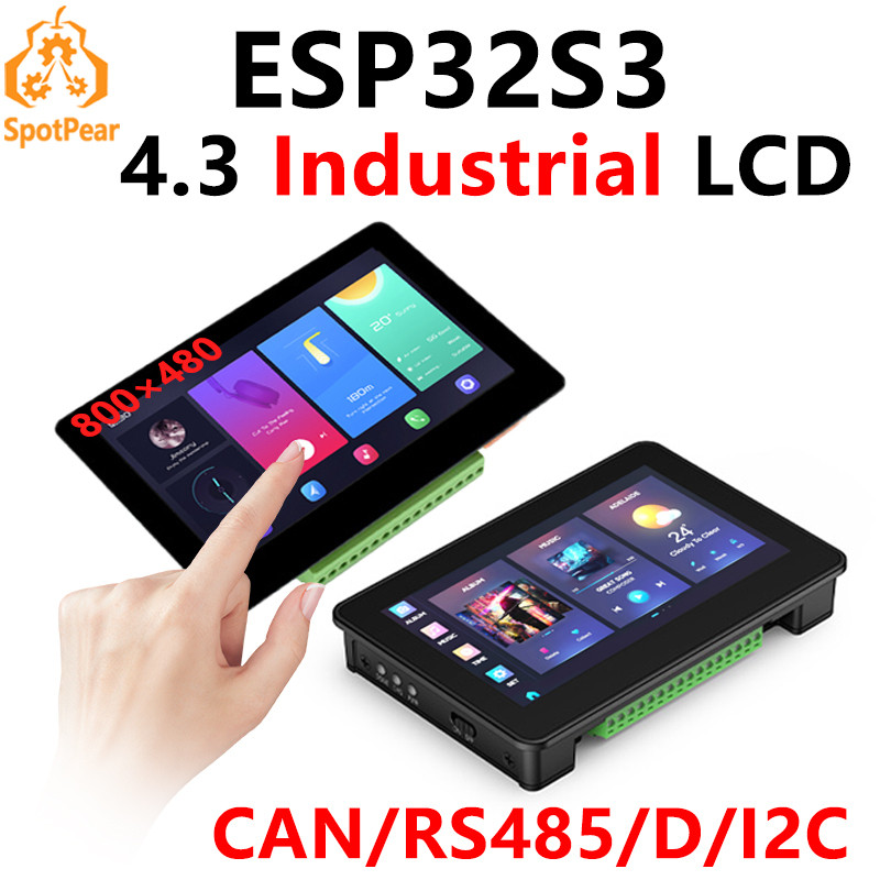 Esp32 S3 43inch Lcd B 800x480 Captive Touchscreen Display Board Lvgl With Sensor Can I2c 6524
