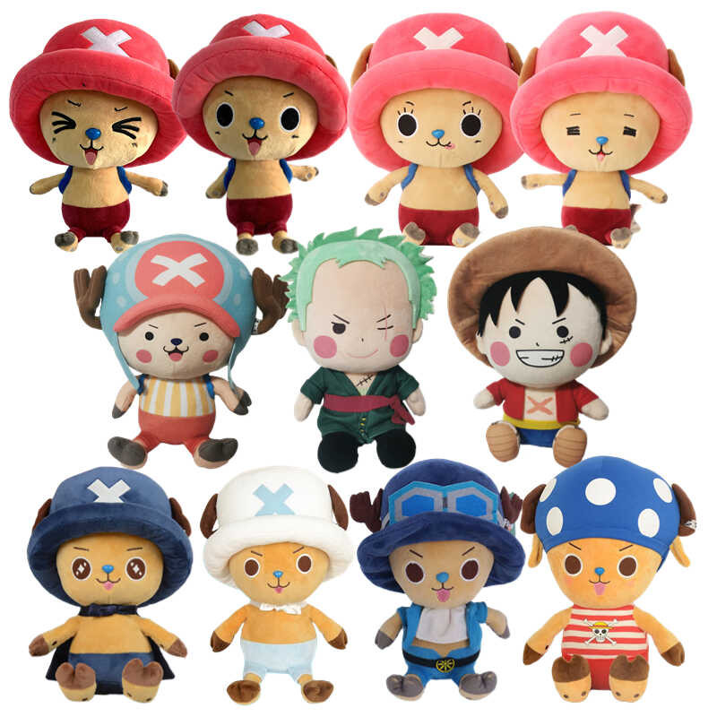 Original New One Piece Plush Stuffed Toys Chopper Luffy Zoro Cartoon ...