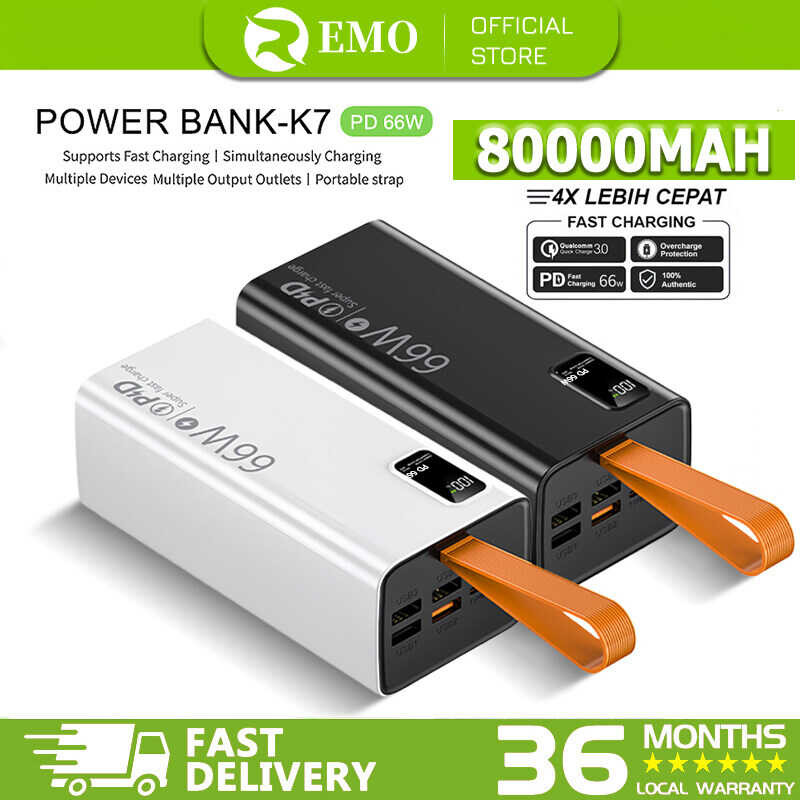 Original EMO Power Bank Heavy Duty Pd66w K7 Fast Charging 800000Mah ...