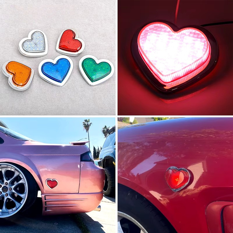 Universal 12V/24V Heart Shape Car Light LED Car Side Marker Turn Signal ...