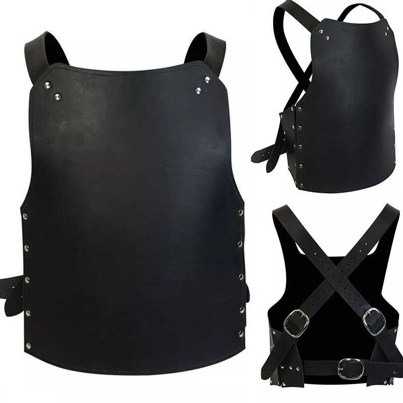 Viking Knight Medieval Chest Armor Steampunk PU Leather Vest ...
