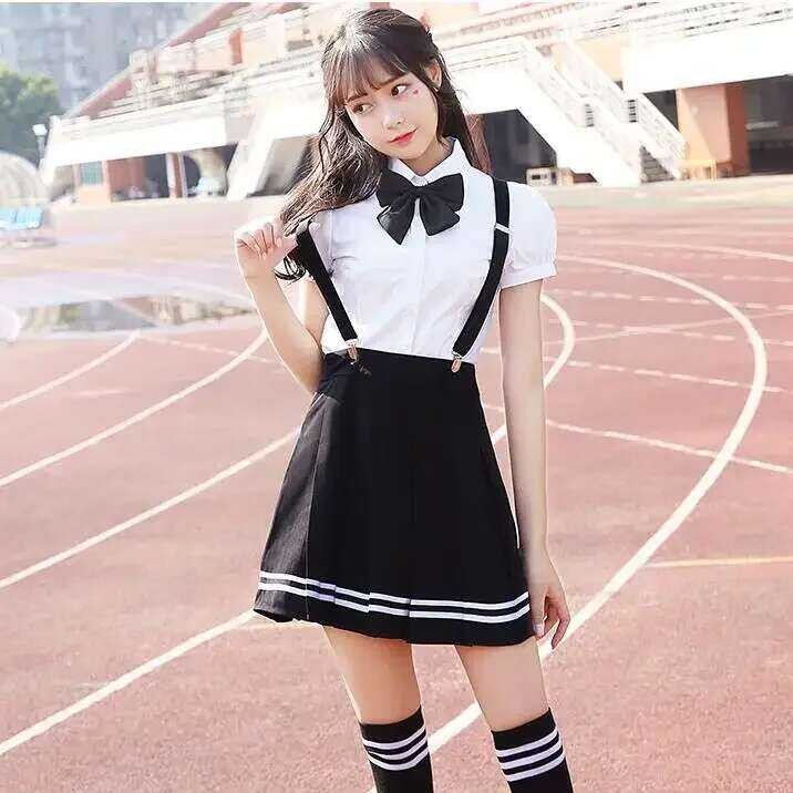 AA Summer Gril JK Uniform British Style Senior Middle School Suspender ...