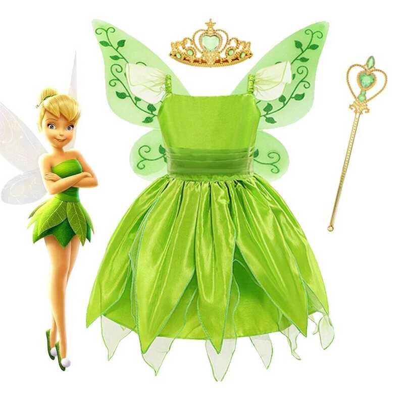 Bell Tinker Princess Halloween Cosplay Girls Party Green Wer Fairy ...