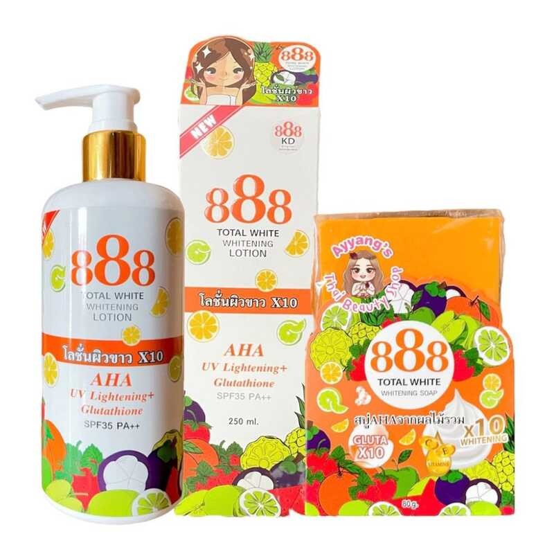 888 Total White (Body Lotion SPF 35/ Body Soap X10 Whitening) | Shopee ...