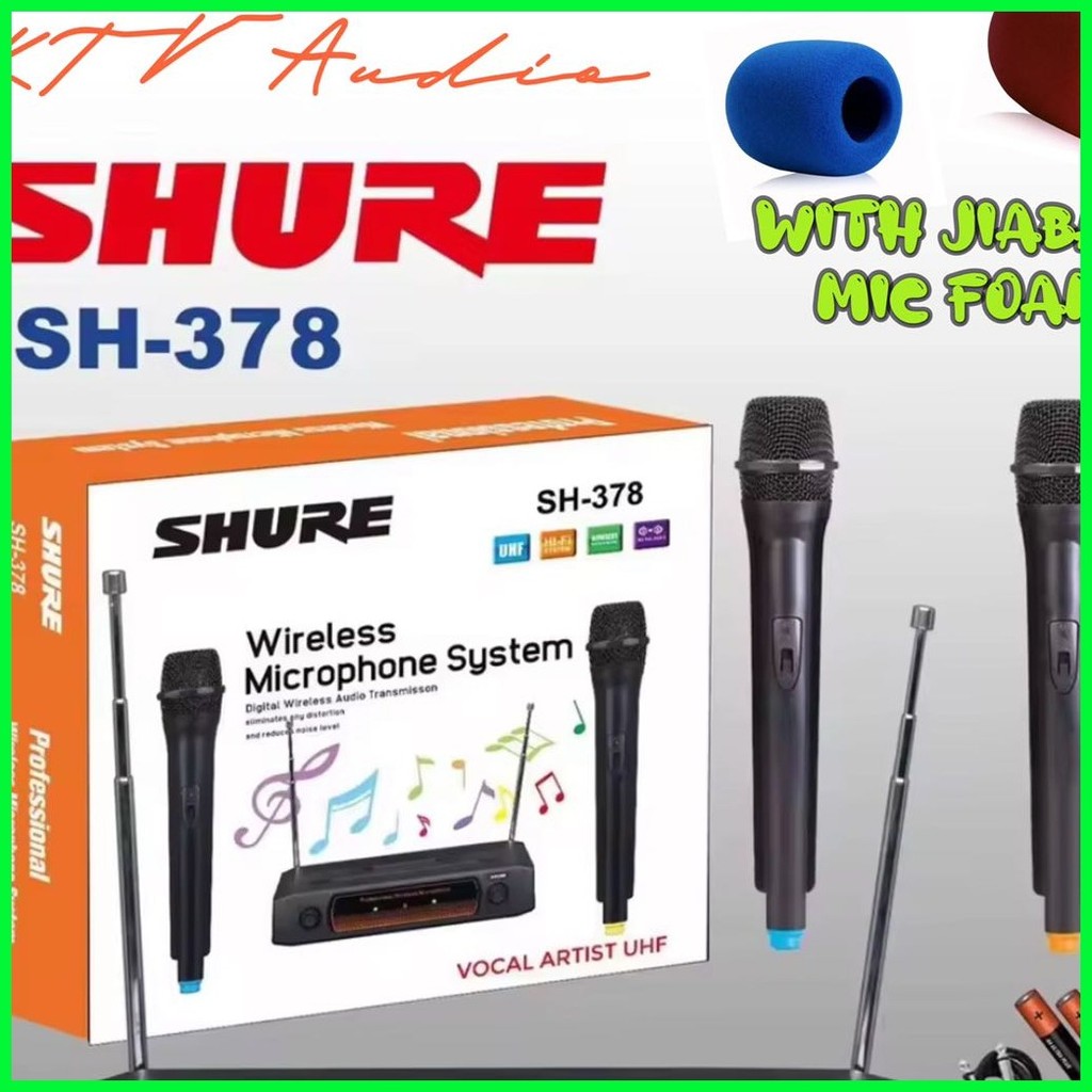 Professional SH-378 Dual Wireless Microphone w/ Long Distance Wireless ...