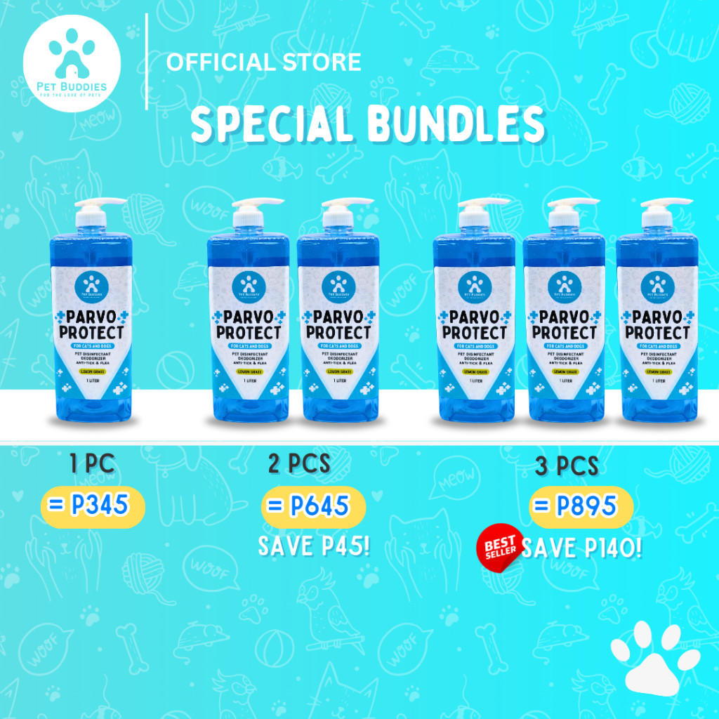 (BUNDLE OF 3) PARVO PROTECT VIRUS PET DISINFECTANT AND DEODORIZER WITH ...