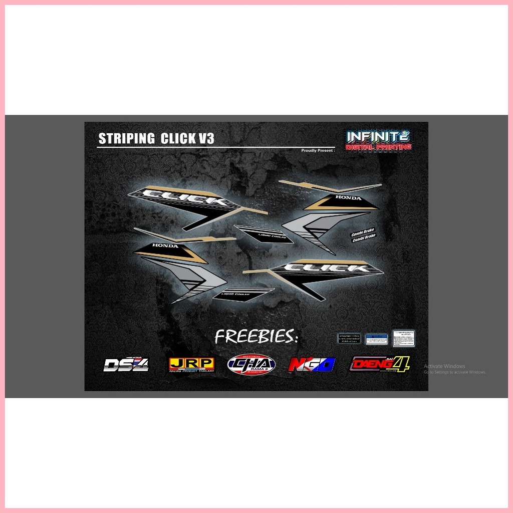 Honda Click v3 Stock decals 2024 with freebies | Shopee Philippines
