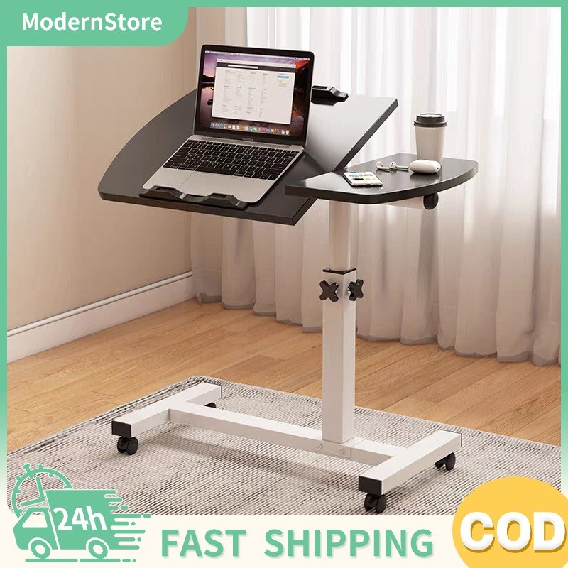 Adjustable Height Standing Desk with Tilting Surface & Swivel Wheels ...