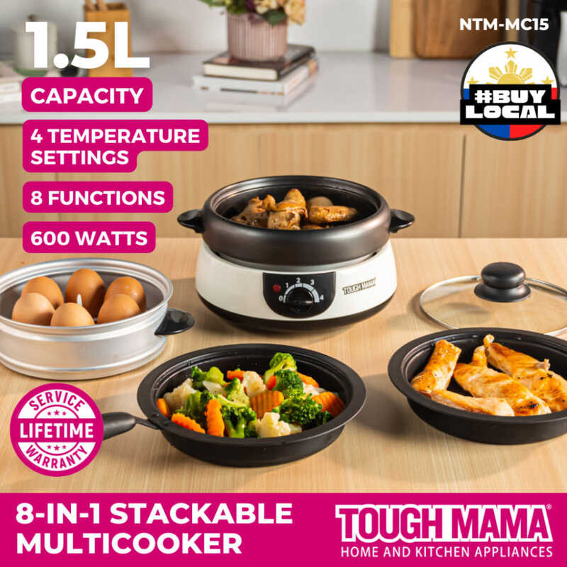 Tough Mama Ntm-Mc15 Stackable 8In1 Multicooker Non-Stick Pans Energy ...