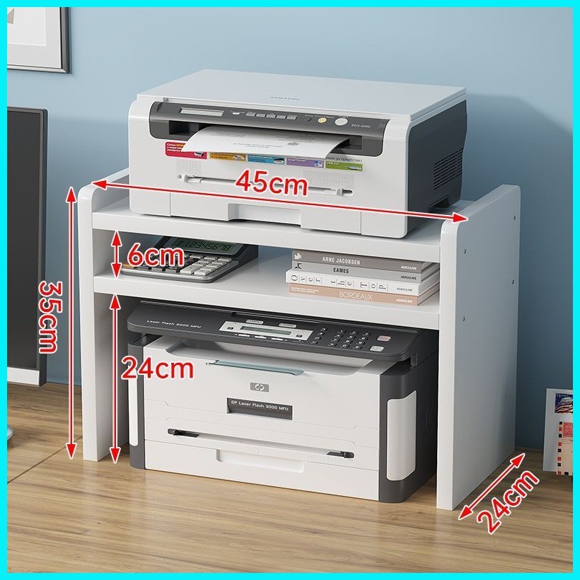 Multilayer Printer Stand Wooden Table Organizers Desk Organizer Black ...