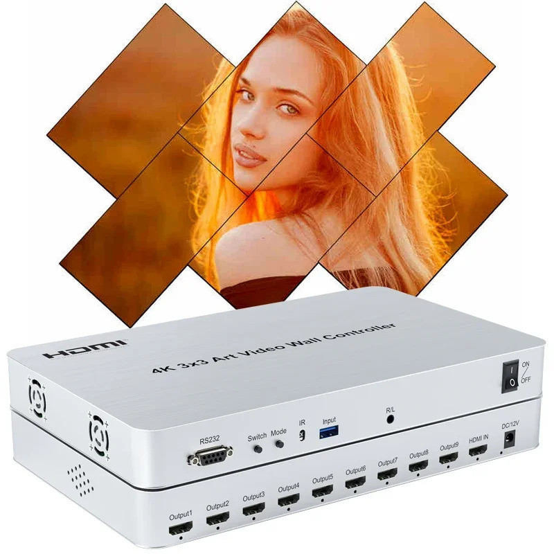 4K 3x3 HDMI TV Splicing Box Video Wall Processor Multi-screen Display ...