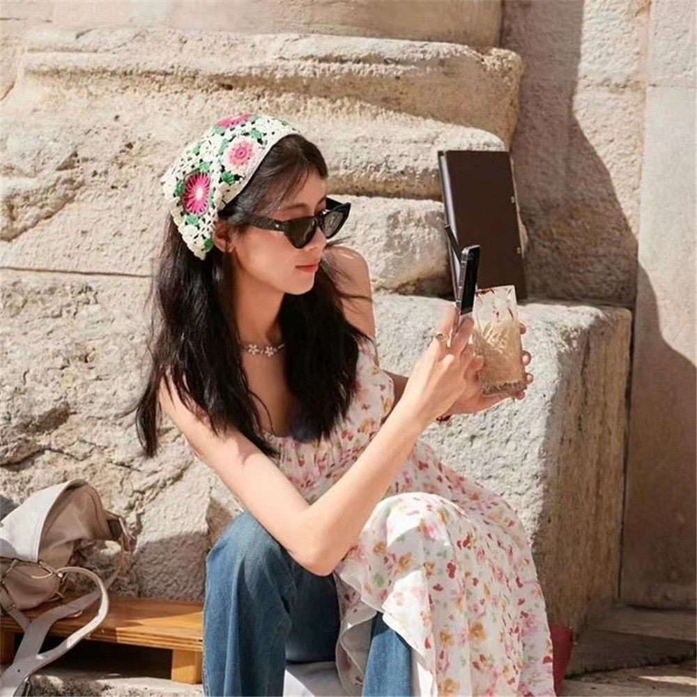 Beautiful Colorful Triangle Turban Head Kerchief Cotton Hair Bandana ...