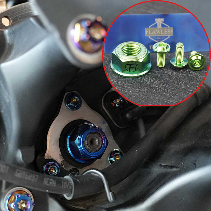 FLAWLESSTI Gr5 Titanium Rear Axle Lock Nut M16 Para Sa Yamaha Nmax ...