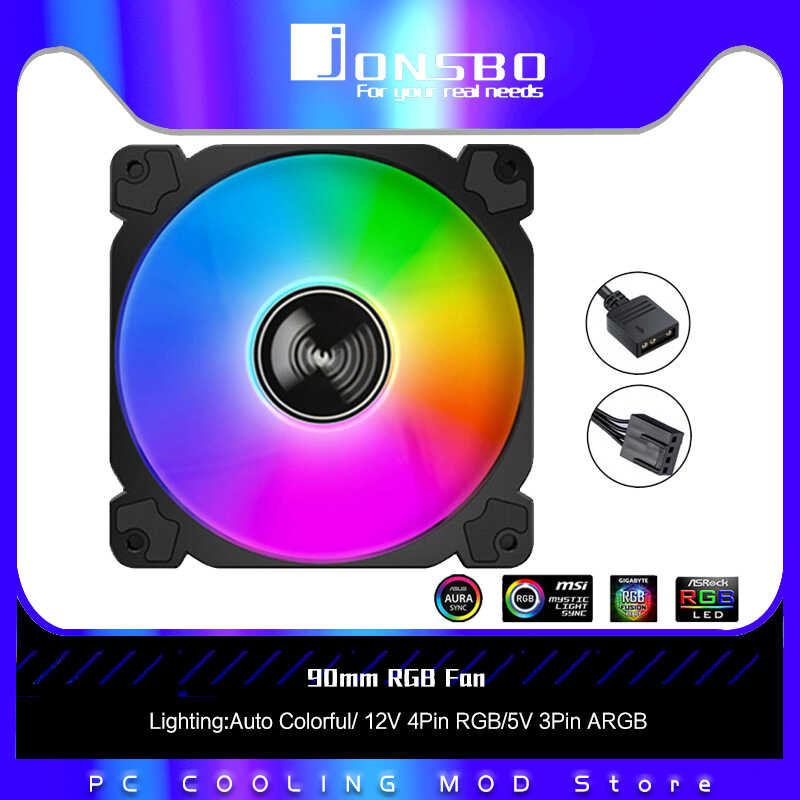 Jonsbo Computer Case Fan 90Mm RGB Chassis 9025 CPU Radiator Cooler 12V ...