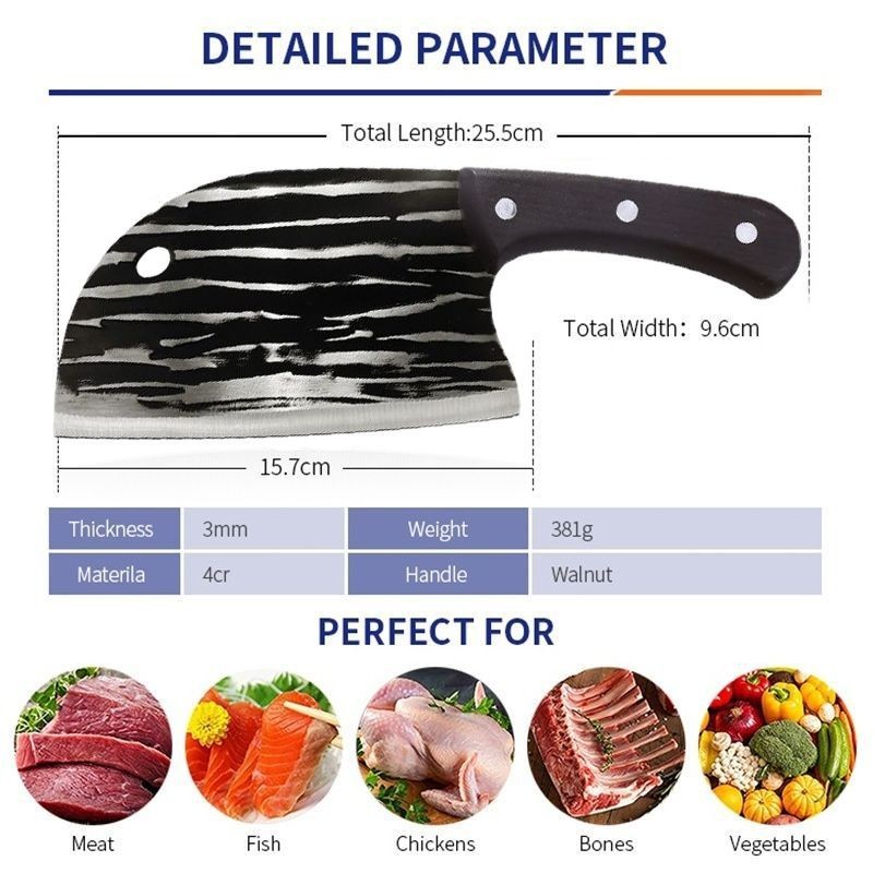 Kitchen Knife Traditional Handmade Stainless Steel Chef Chopper Cooking ...