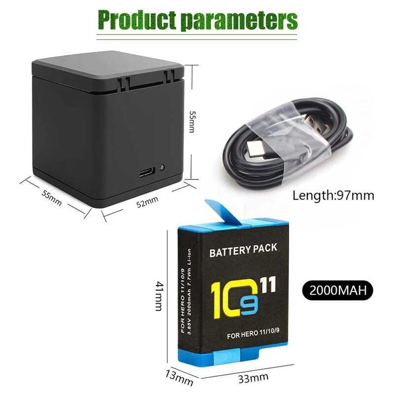 11 Baterya 12 2000Mah Battery 3 Way Fast Charger Box Storage Type-C ...