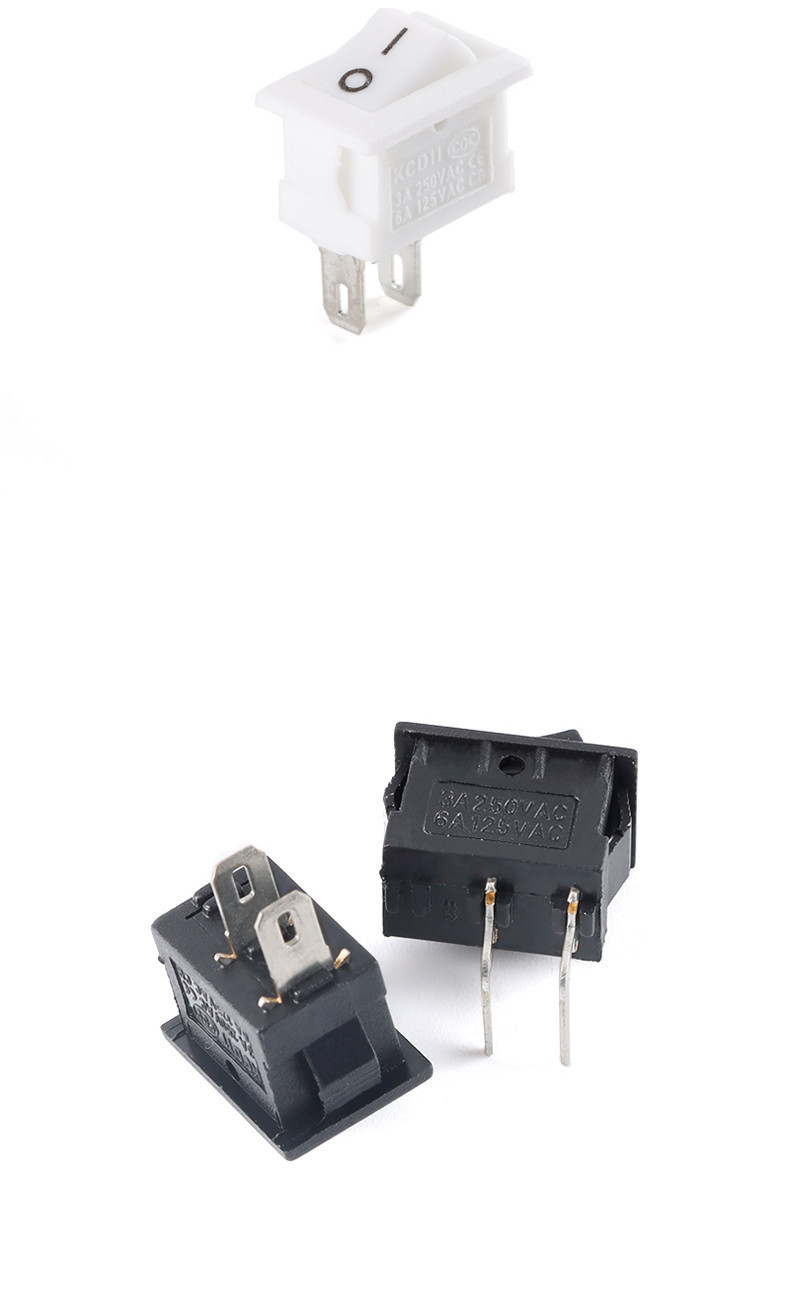 MCXK-E 5Pcs KCD1-11 Push Button Switch 10x15mm SPST 2/3 Pin 3A 250V ...