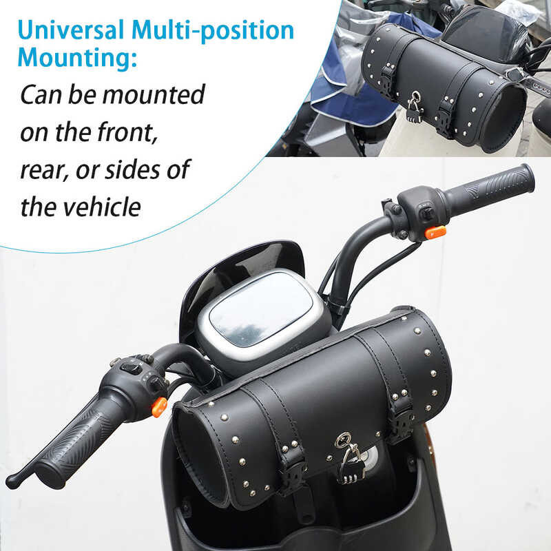 Bigla Tool Faux Leather Handlebar Roll Bag Waterproof Saddlebag Side ...