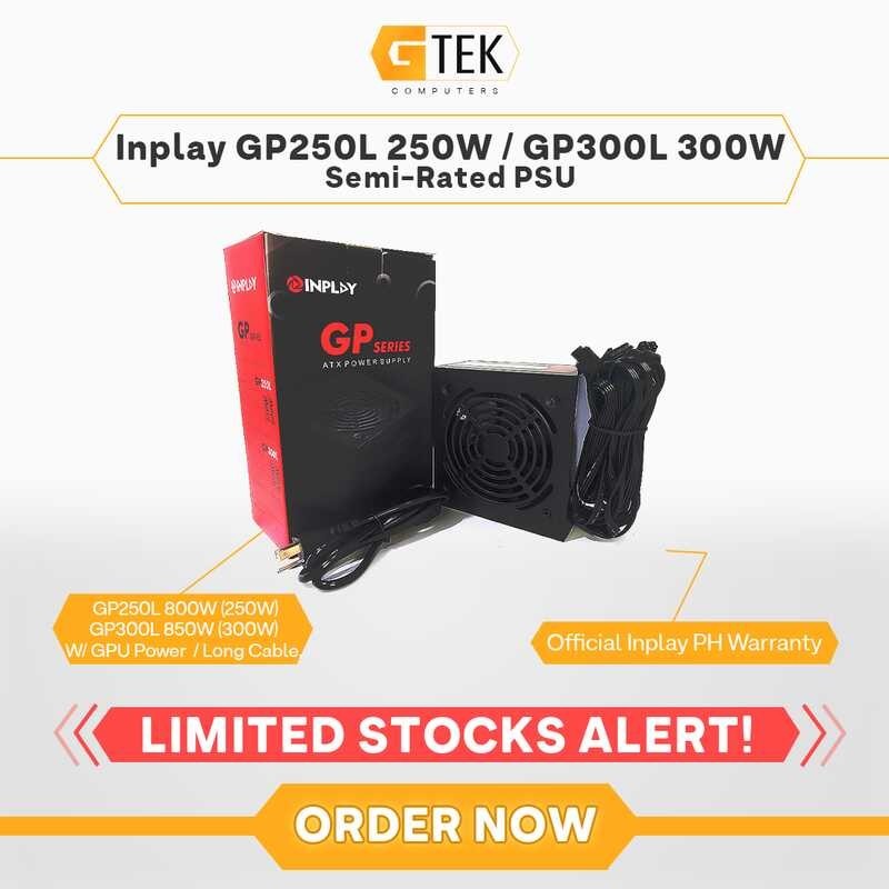Inplay GP250L 250W / GP300L 300W Rated PSU Long Wire w/ GPU Power Cable ...