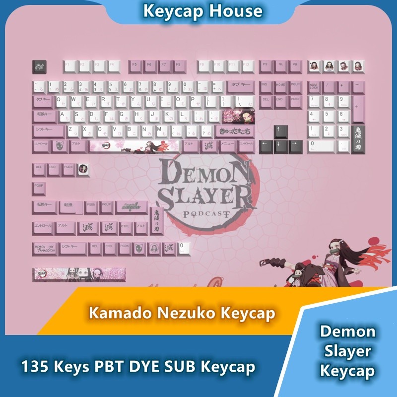 Kamado Nezuko Keycap Cherry Profile Demon Slayer Theme Anime PBT Dye ...