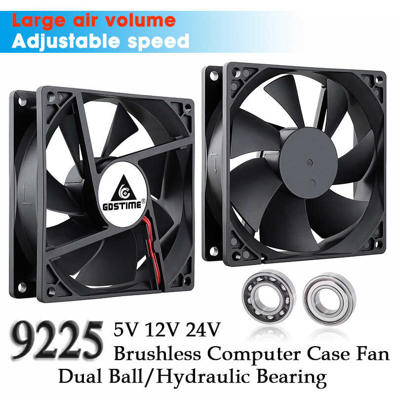 5V DC Gdstime 12V 24V 48V 90Mm Computer Cooler 92X25mm PC Case CPU Brushless Coog Fan | Shopee ...