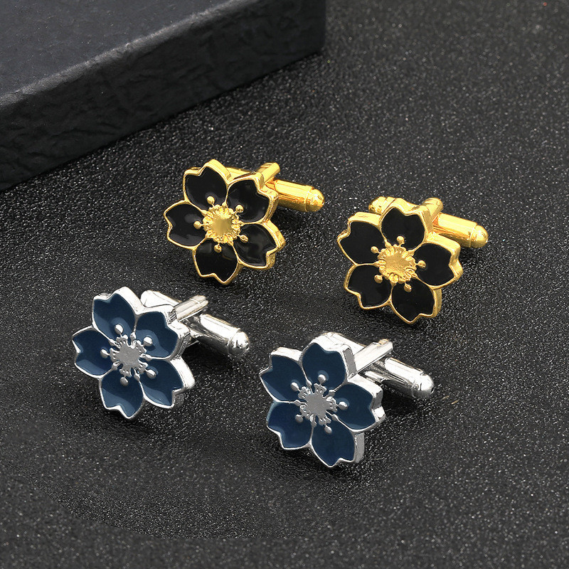 Men's and Women's Necktie Pin Simple Cherry Blossom Cufflinks Cute ...